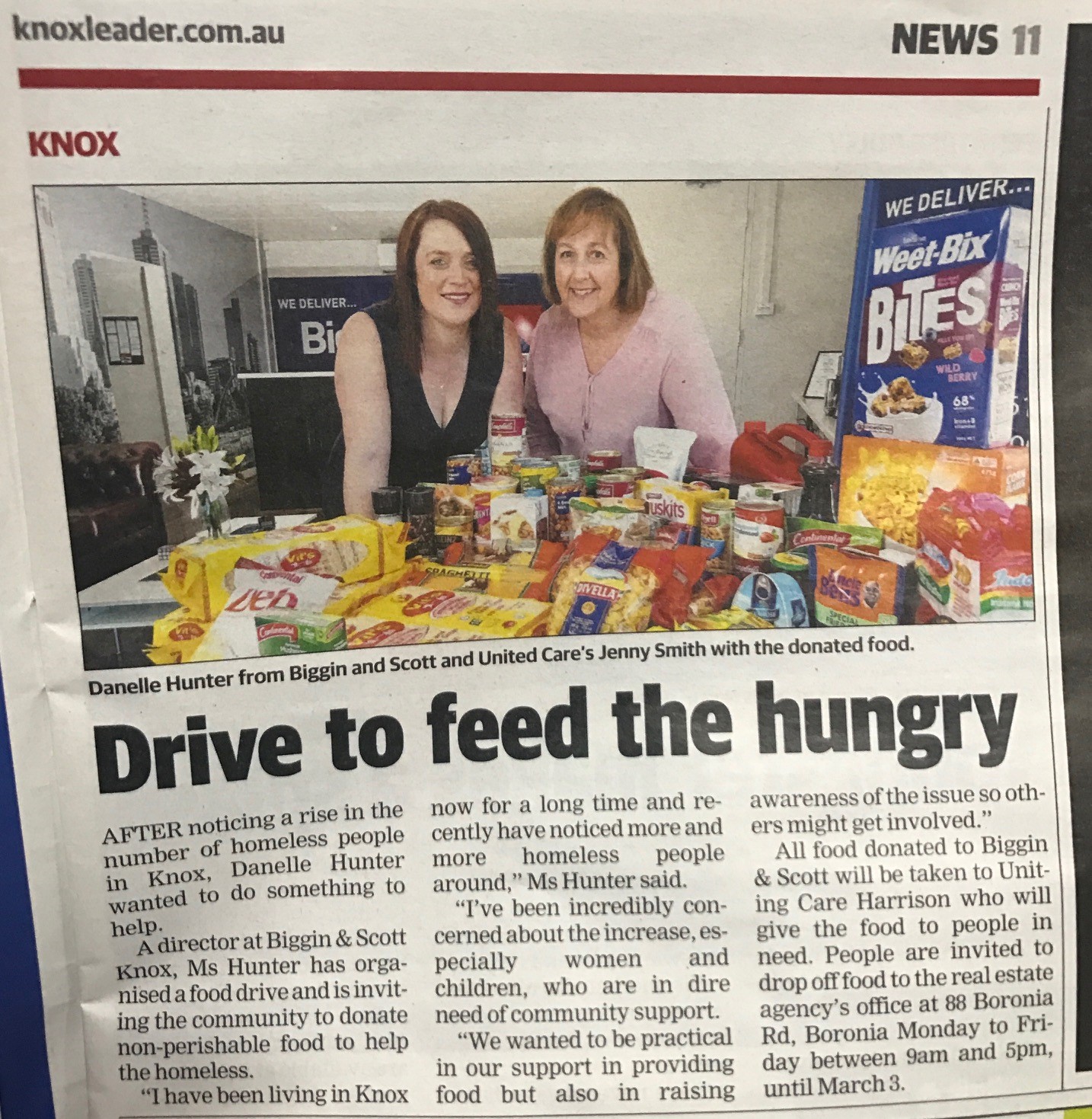 Food Drive for Uniting Care Harrisons - Danelle Hunter